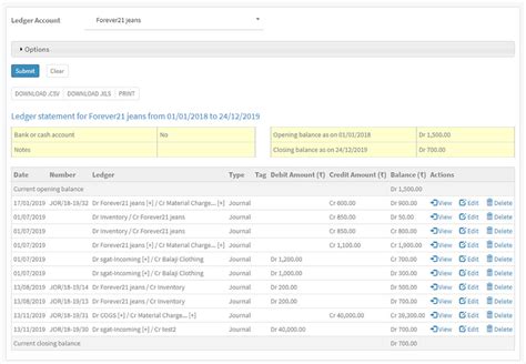 Ledger Statement CARBONSHELF
