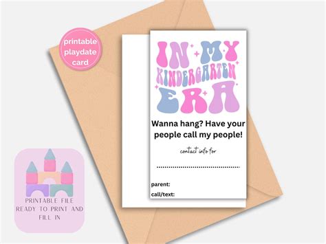 printable playdate card in my kindergarten era little swifty taylor