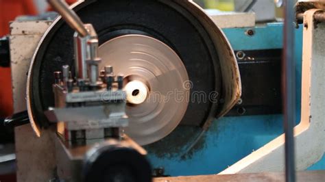 Lathe Machine In A Workshop Part Of The Lathe And Operation By Technician Stock Video Video