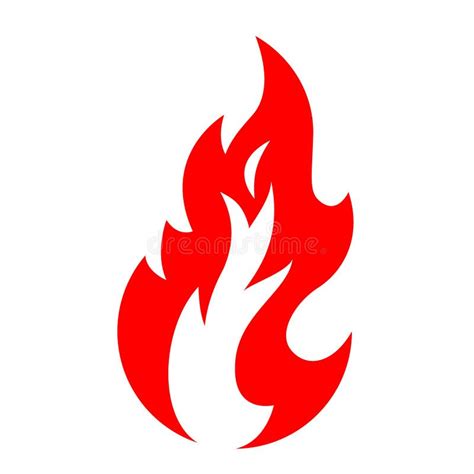 Fire Icon Red Color Symbol Or Emblem Stock Vector Illustration Of