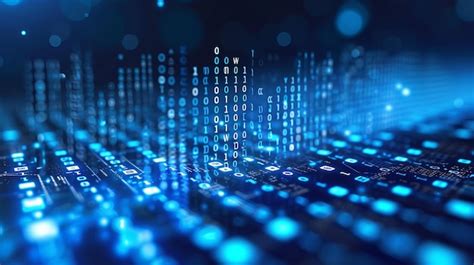 Premium Photo Blue Binary Code Background