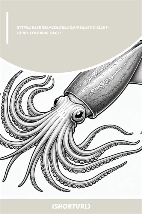 Realistic Giant Squid Coloring Page