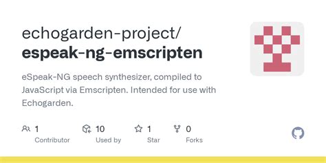 Github Echogarden Projectespeak Ng Emscripten Espeak Ng Speech