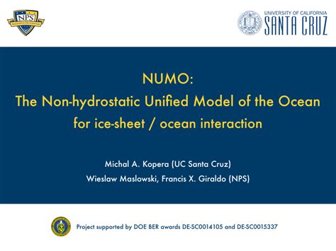 Pdf Numo The Non Hydrostatic Unified Model Of The Ocean For Ice Sheet Ocean Interaction