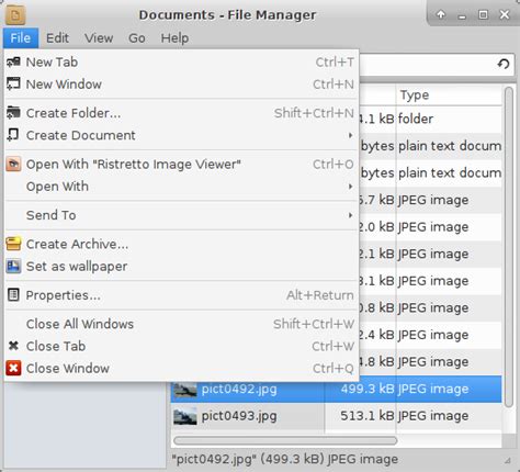 Xfcethunarworking With Files And Folders Xfce Docs