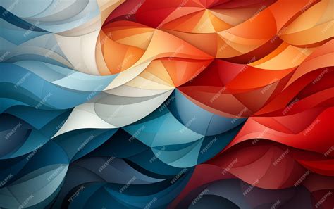 Premium Photo Colorful Abstract Background With Wavy Shapes Generative Ai