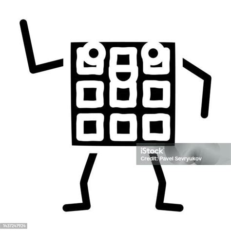 와플 디저트 캐릭터 글리프 아이콘 벡터 일러스트 레이 션 귀여운에 대한 스톡 벡터 아트 및 기타 이미지 귀여운 낙서 드로잉