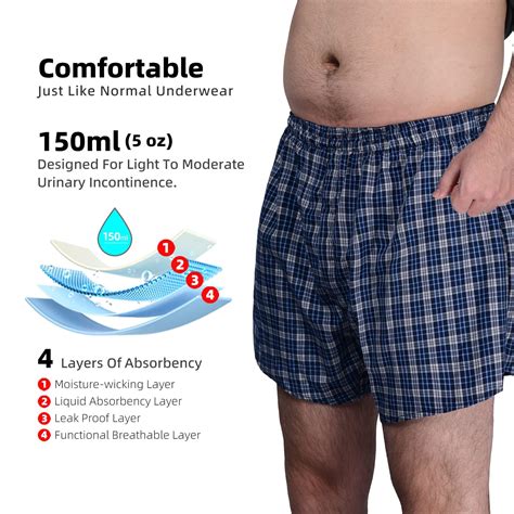 Tiichoo Mens Incontinence Underwear Regular Absorbency