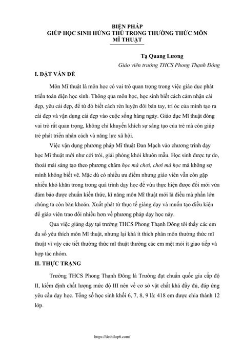 Ppt Gi P H C Sinh H Ng Th Trong Th Ng Th C M N M Thu T Powerpoint Presentation Id