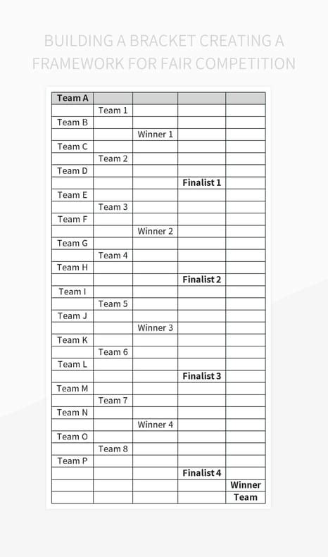 Free Bracket Competition Templates For Google Sheets And Microsoft Excel Slidesdocs