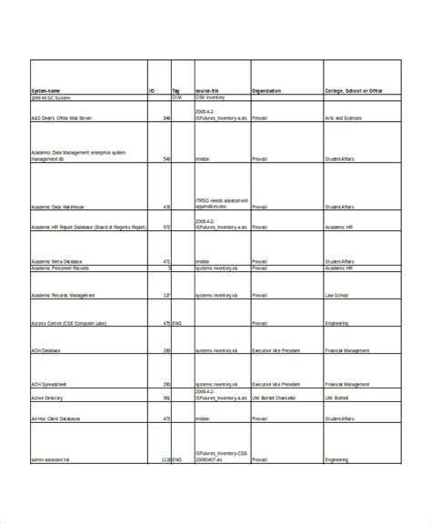 Application Inventory Template 7 Free Excel Pdf Document Downloads