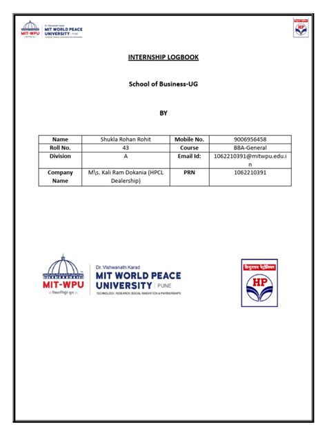 Internship Logbook Pdf Sampling Statistics Questionnaire