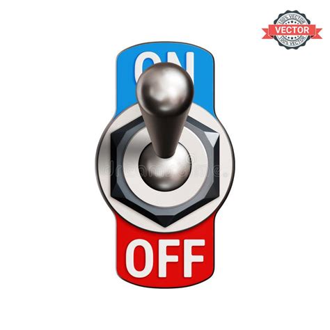Toggle Switch Turned On Realistic 3d Vector Illustration Stock Vector