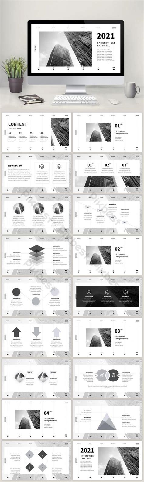 Personalized Black And White Line Ppt Template Black PowerPoint PPTX Template Free Download