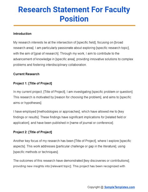 Free 15 Sample Research Statement Templates In Pdf Word