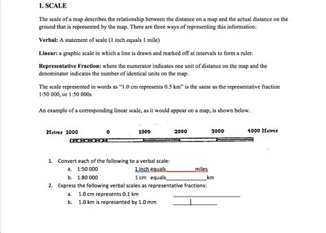 Solved SCALE The Scale Of A Map Describes The Chegg Com