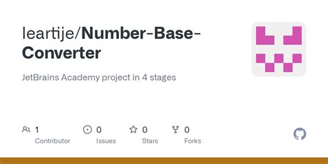 Github Leartijenumber Base Converter Jetbrains Academy Project In 4