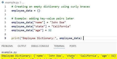 Create An Empty Dictionary In Python