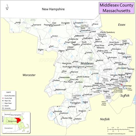 Middlesex County Map Massachusetts Where Is Located Cities Population Highways And Facts