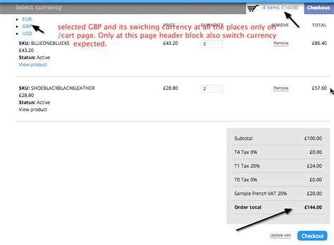 commerce multicurrency module currency menu selector not switching