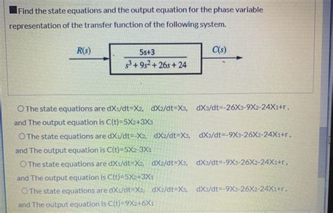Solved Find The State Equations And The Output Equation For Chegg Com