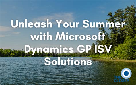 Unleash Your Summer With Microsoft Dynamics Gp Isv Solutions Reporting Central