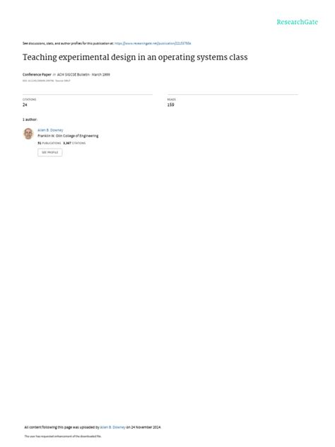 Teaching Experimental Design In An Operating Syste Pdf Operating