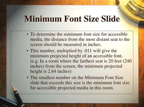 PPT Minimum Font Size Slide PowerPoint Presentation Free Download ID