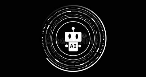Image Of Ai Chat Bot And Data Processing Over Black Background Stock