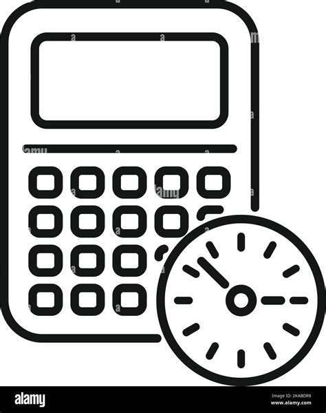 Calculator Time Icon Outline Vector Clock Project Control Task Stock Vector Image And Art Alamy
