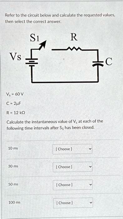 Solved Refer To The Circuit Below And Calculate The Requested Values