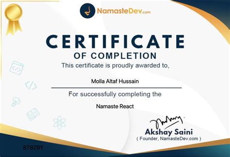 Althaf Hussain On Linkedin Reactjs Codingjourney Namastereact Certification Levellingup