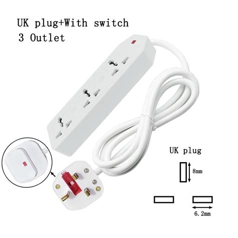 Travel Adapter Uk Plug Socket Universal Ac Outlet Power Strip Multi Fonction Extension Cord