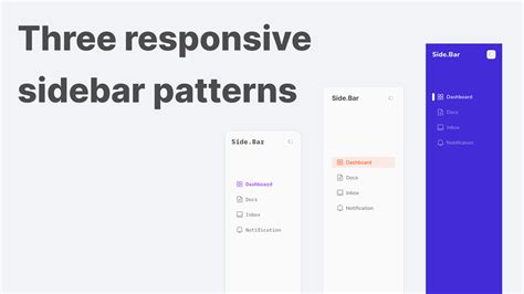 Three Resposive Sidebar Patterns Figma