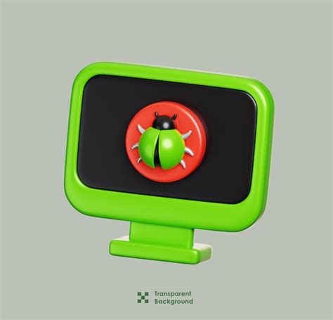 Premium Psd Computer Screen Displays With Virus Bug Infection Sign