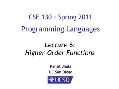 Ppt Cse 130 Spring 2011 Programming Languages Powerpoint