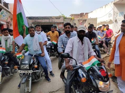 28 गांवों में निकाली तिरंगा यात्रा Tricolor Yatra Taken Out In 28