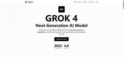 Grok 4 Xai 最新一代人工智能模型 ，grok 4是xai推出的最新人工智能模型，具备先进的推理能力和强大的编程功能，适合多领域应用。