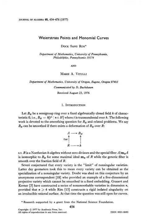 Pdf Weierstrass Points And Monomial Curves Dokumen Tips