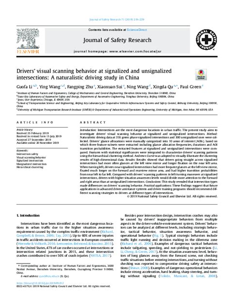 Pdf Drivers Visual Scanning Behavior At Signalized And Unsignalized Intersections A