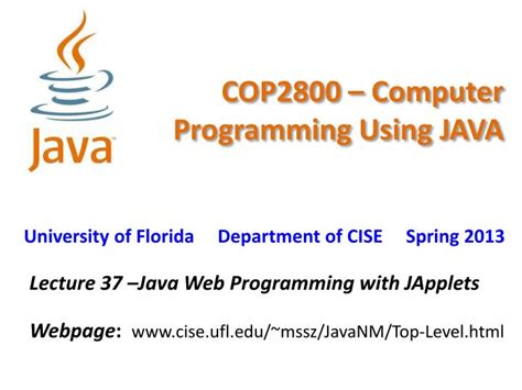 Ppt Cop2800 Computer Programming Using Java Powerpoint Presentation Id2936125