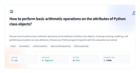 How To Perform Basic Arithmetic Operations On The Attributes Of Python Class Objects Labex