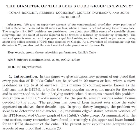 Computer Algorithms Cubing History