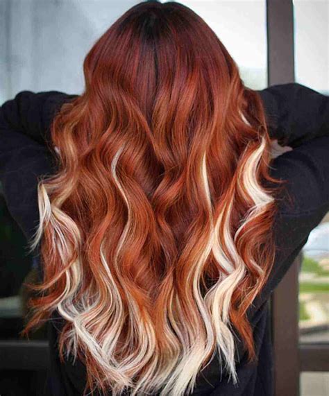 Trendy Ways To Pair Red Hair With Highlights Photos In Red Hair With Blonde