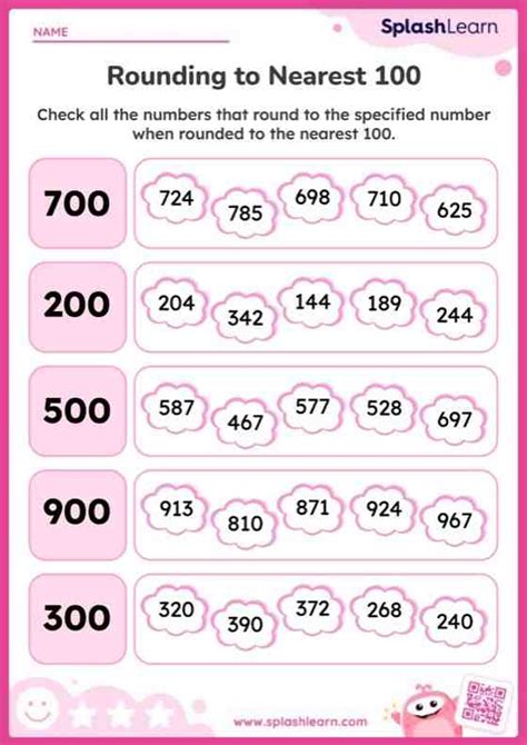round numbers worksheets free and printable splashlearn