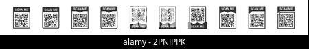 Qr Code Set Template Of Frames For QR Code With Text Scan Me Vector Illustration Stock