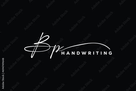 Bp Initials Handwriting Signature Logo Bp Hand Drawn Calligraphy