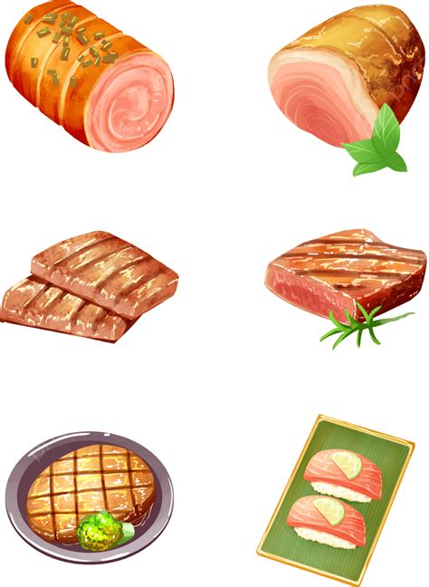 맛 있 는 서양식 요리 일러스트 스테이크 초밥 핸드 드로잉 삽화 양식 피크닉 빵 Png 일러스트 및 Psd 이미지 무료 다운로드 Pngtree