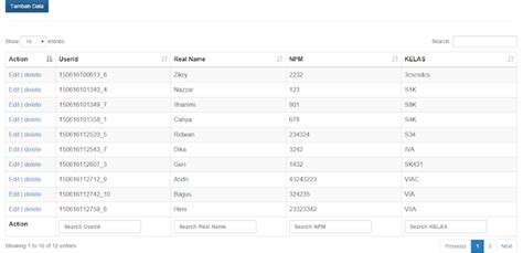 Membuat Dinamik Data Pada DataTables CRUD Bootstrap KASKUS