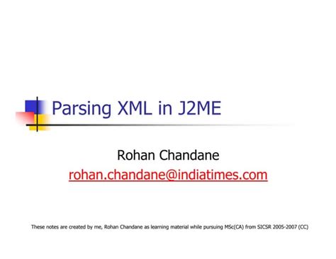 parsing xml in j2me pdf